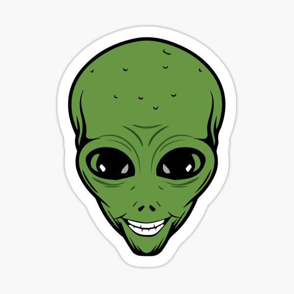 "Funny Alien Face" Sticker for Sale by Luxury-Outfits | Redbubble