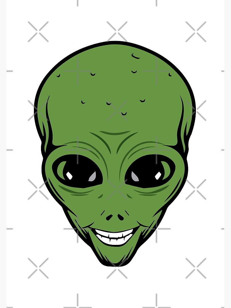 "Funny Alien Face 'White Edition'" Poster by Luxury-Outfits | Redbubble