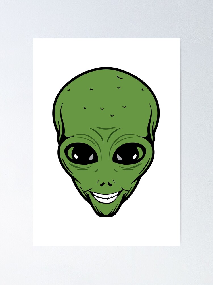 "Funny Alien Face 'White Edition'" Poster by Luxury-Outfits | Redbubble