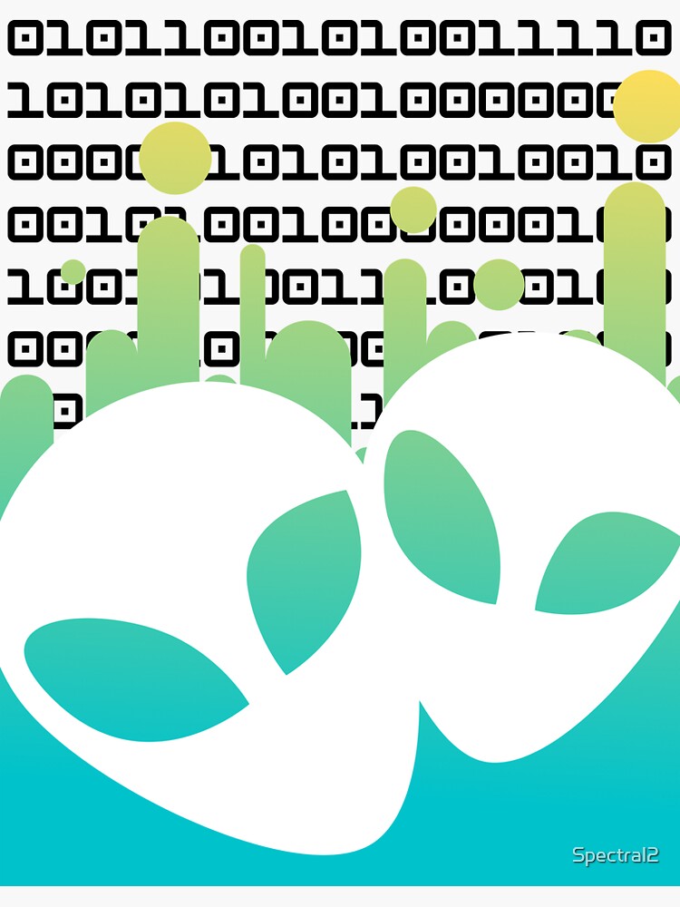 "Aliens - binary code" Sticker for Sale by Spectral2 | Redbubble