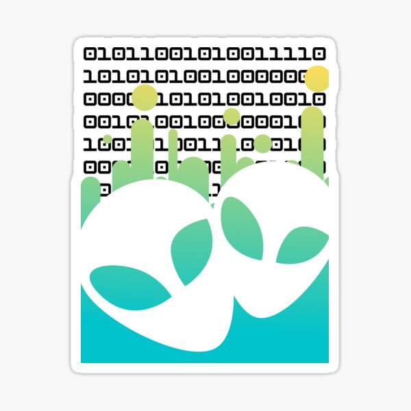 "Aliens - binary code" Sticker for Sale by Spectral2 | Redbubble