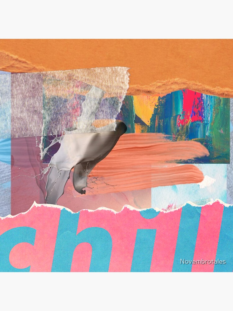 "Chill ripped paper " Sticker by Novembrotales | Redbubble