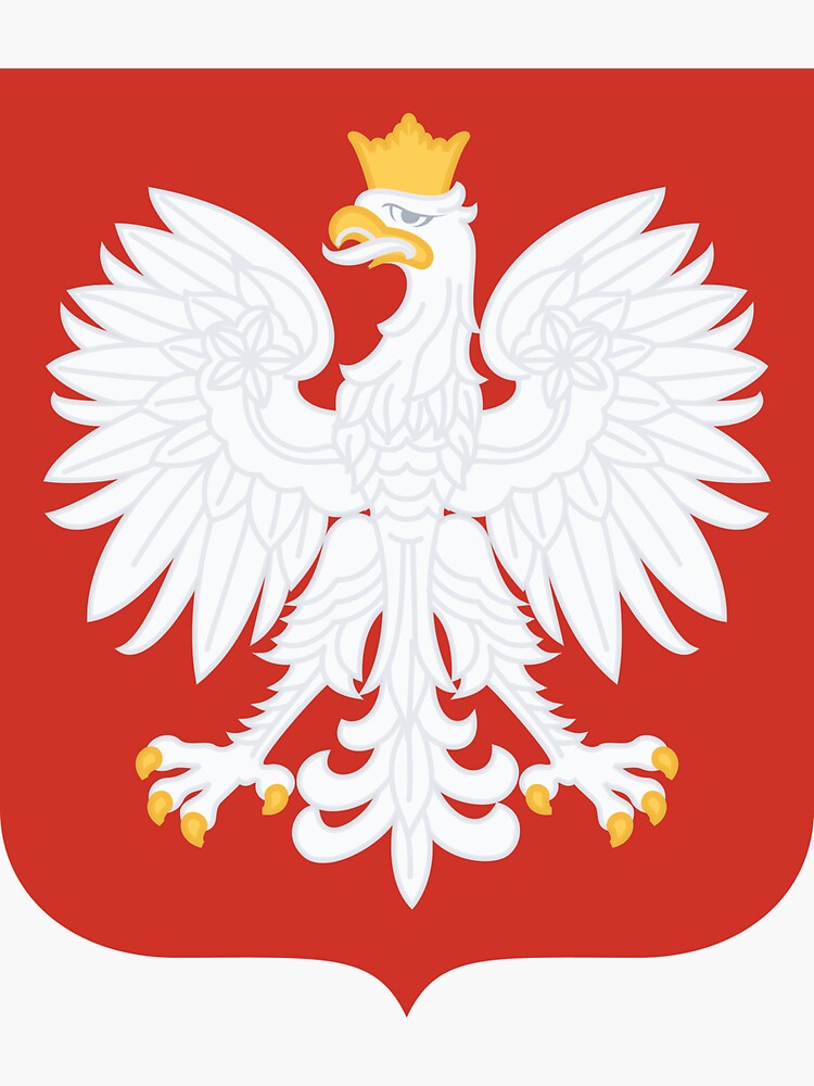 "Herb Polski Orzel Bialy Polish Coat of Arms White Eagle" Sticker for ...