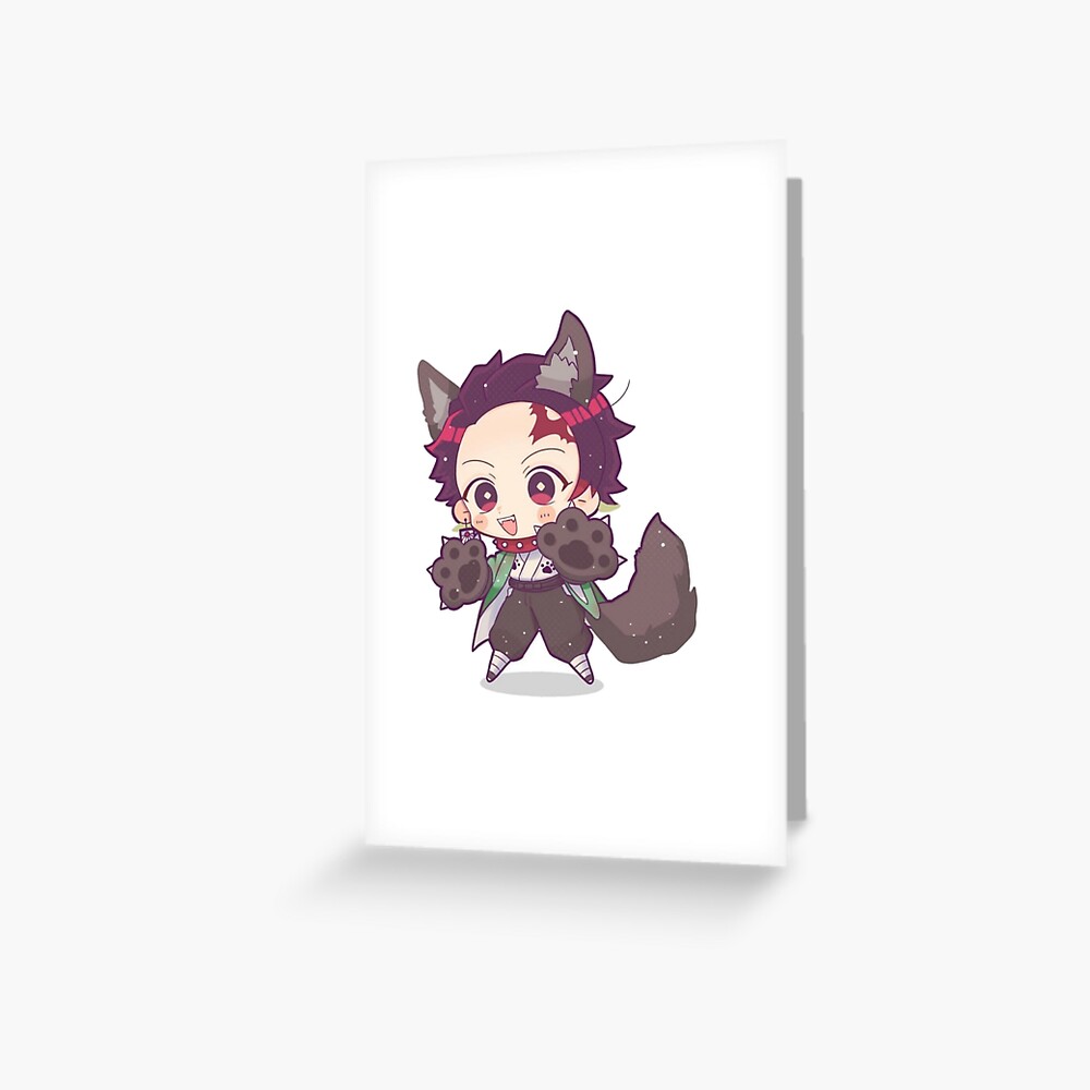 "Chibi cat Tanjiro Kamado - Kimetsu no Yaiba" Greeting Card by ...