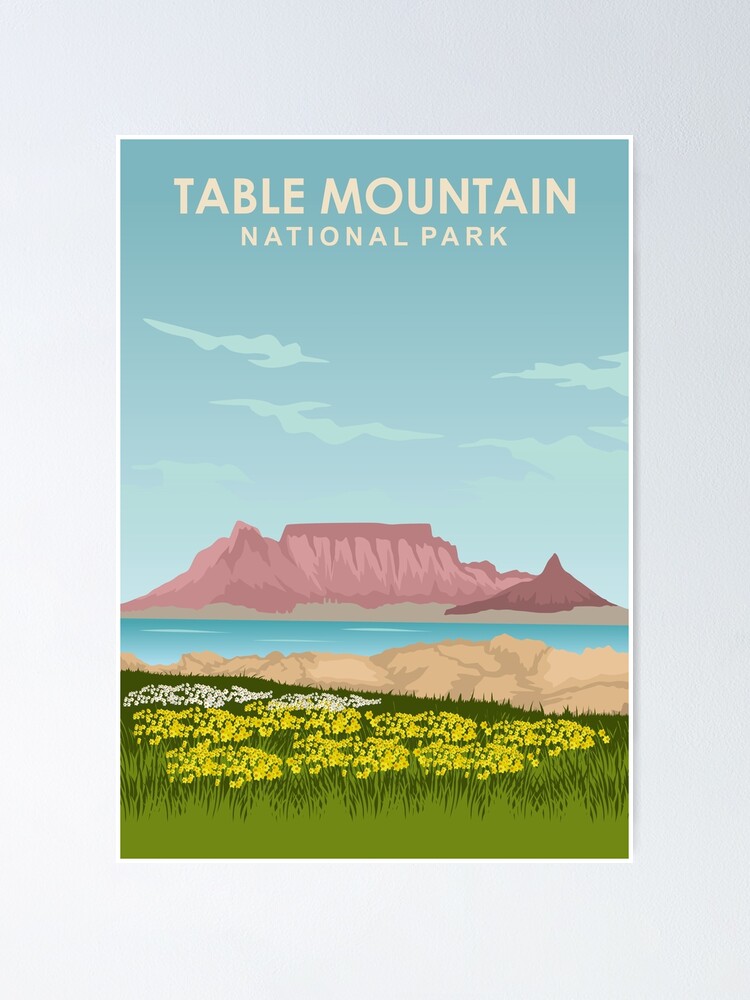 "Table Mountain National Park Travel Poster" Poster for Sale by ...