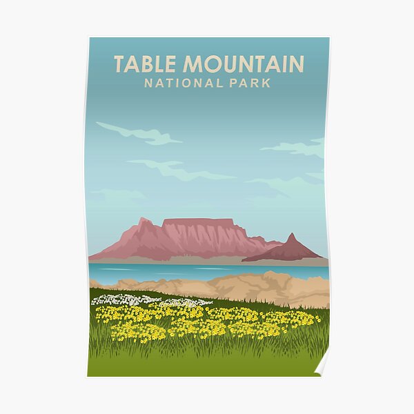 "Table Mountain National Park Travel Poster" Poster for Sale by ...