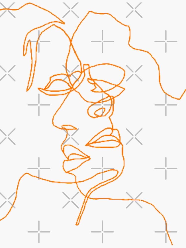 Drawing Sketches Of Female Model Face Sticker For Sale By Khanchoice