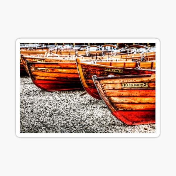 "Derwentwater Wooden Rowing Boats" Sticker by tommysphotos | Redbubble