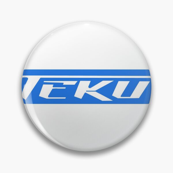 "Teku English Logo (Blue Border)" Pin for Sale by Justin Curtis | Redbubble