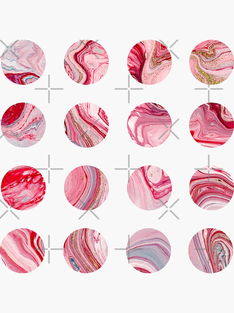 "Pink Marble Circle - Bullet Journal 16 " Sticker for Sale by cheriecho ...