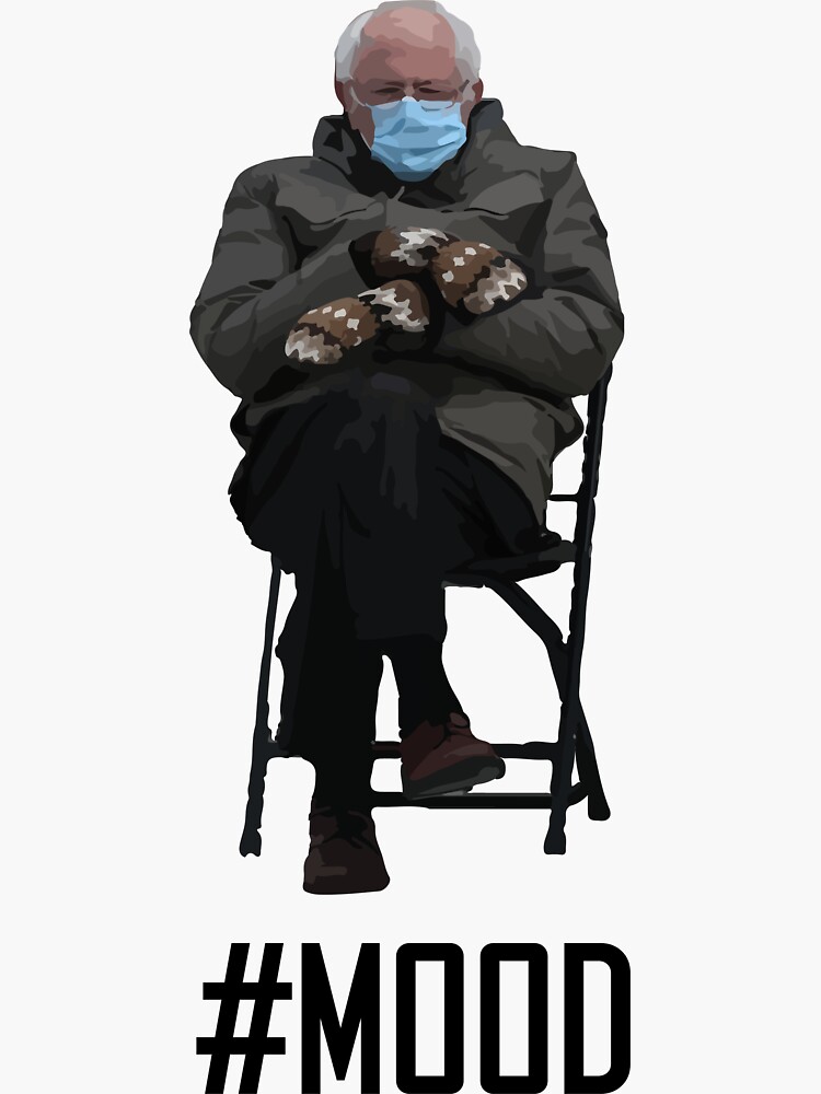 "Bernie Sanders Mittens Sitting Inauguration Funny Chair Meme T-Shirt ...