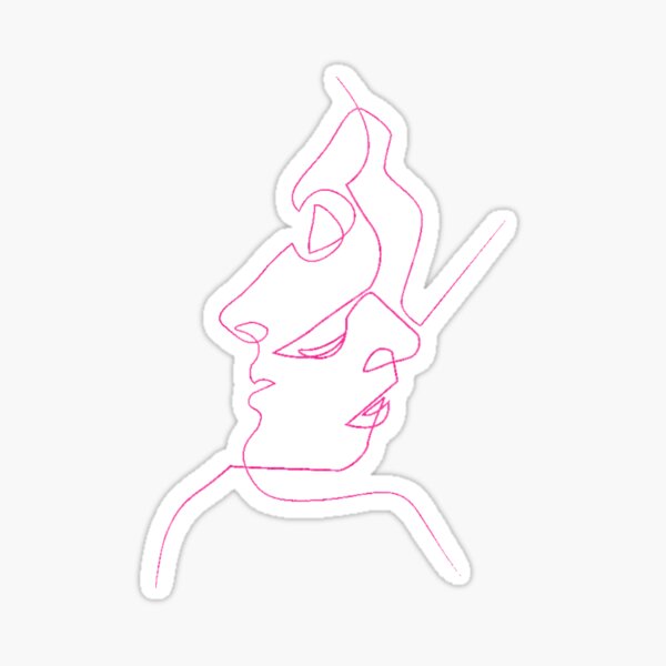 Drawing Sketches Of Female Model Face Sticker For Sale By Khanchoice