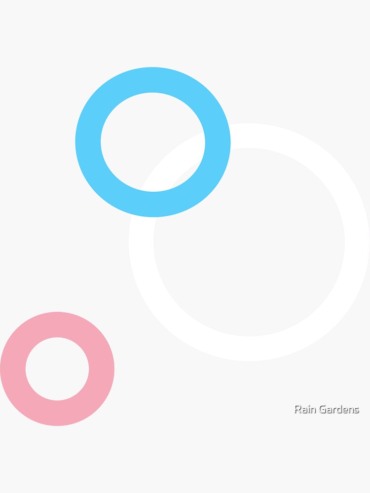 "Stealth Trans Pride Art Circles Print" Sticker by RainGardens | Redbubble