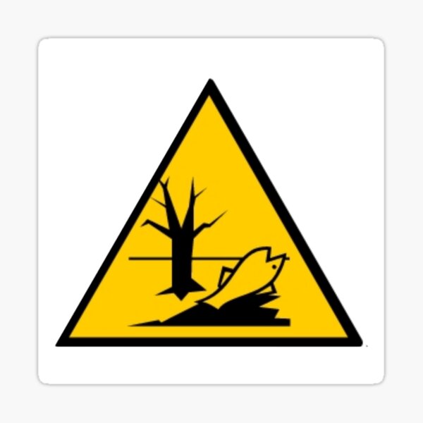 "Environmental warning sign " Sticker by Creativeart1974 | Redbubble