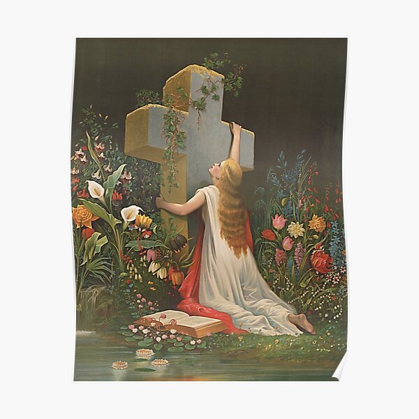 "Clinging to the Cross Vintage Artwork" Poster for Sale by prawny ...