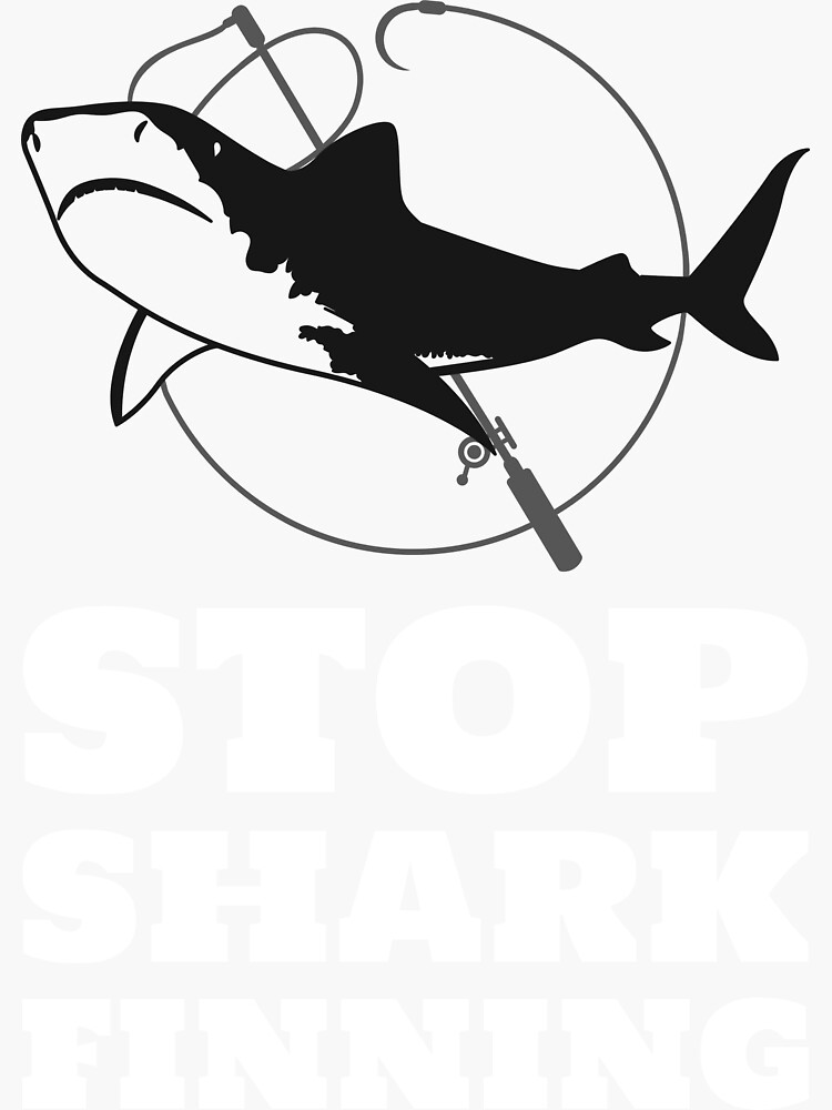 "Stop shark finning" Sticker by Pajs | Redbubble