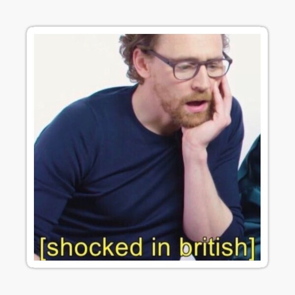 "Tom Hiddleston reaction " Sticker for Sale by issysketches | Redbubble