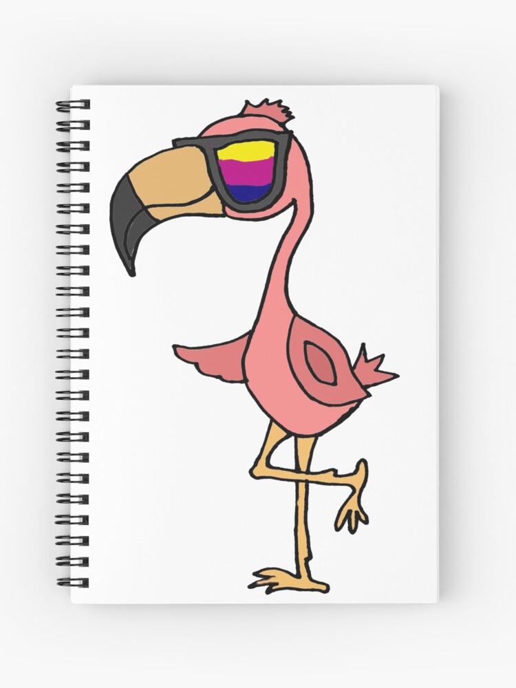 "Cool Funny Flamingo with Sunglasses" Spiral Notebook for Sale by ...
