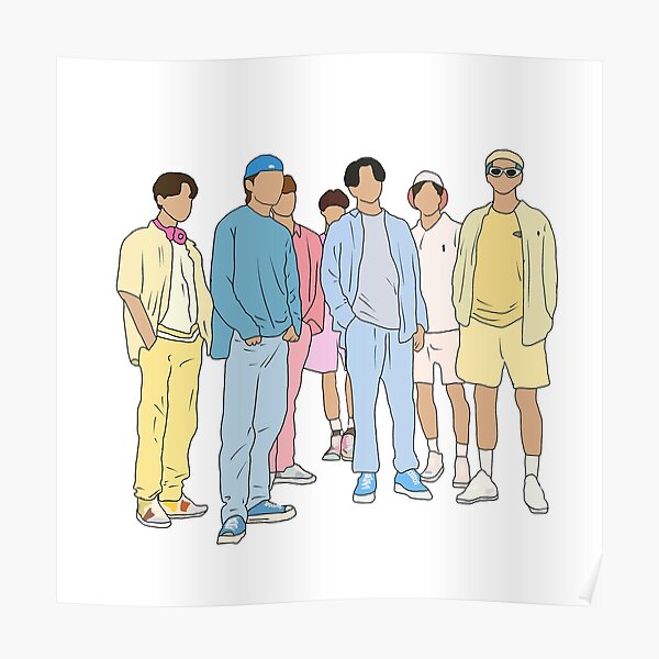 "BTS dynamite group photo" Poster by Jordiartdesigns | Redbubble