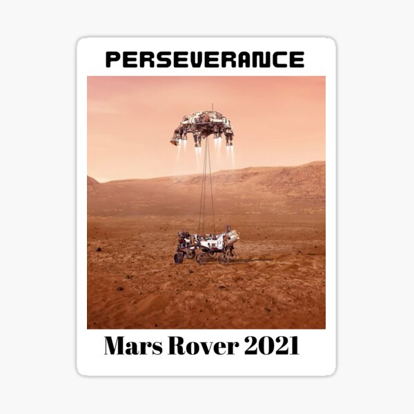 "Landing on Mars, rover perseverance 2021in black" Sticker by ...