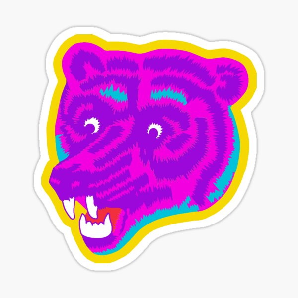 "90S BRUINS: colorful meth bear logo" Sticker by oocbruins | Redbubble