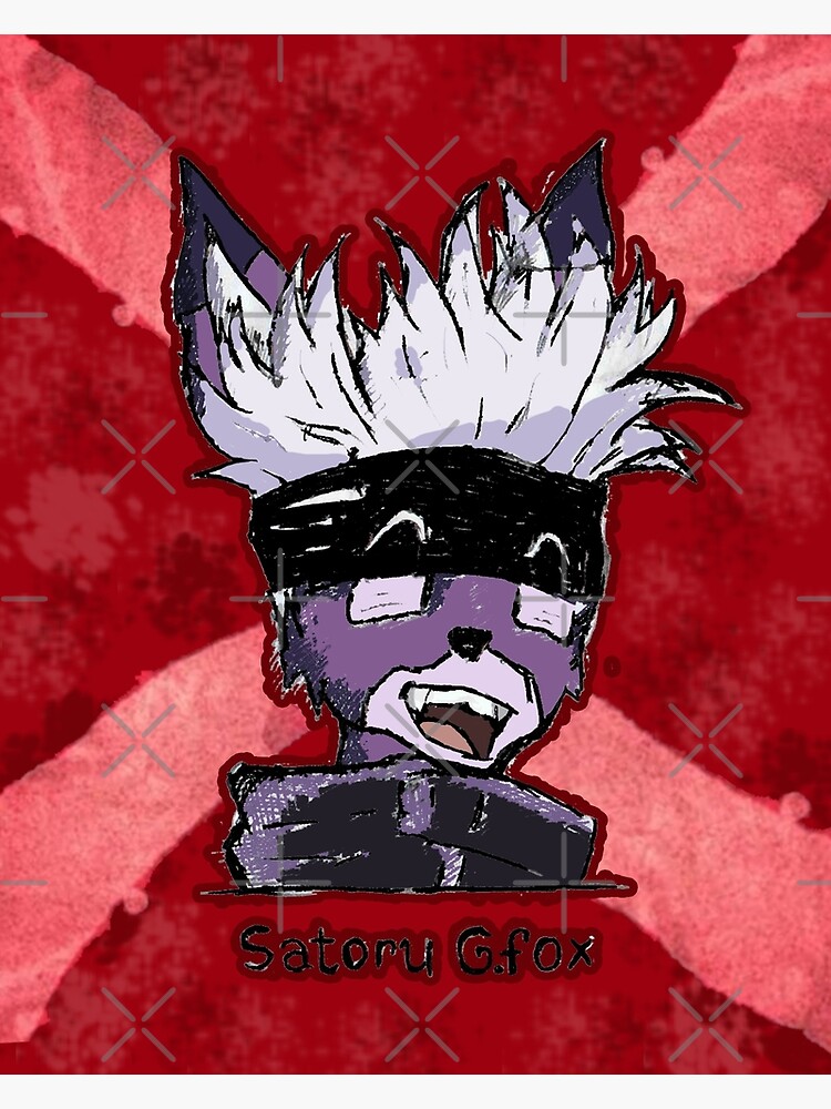 "purple fox satoru gojo funart : jujutsu kaisen" Art Print by Bro ...
