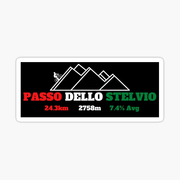 "Passo Dello Stelvio cycling" Sticker for Sale by thelastavo | Redbubble