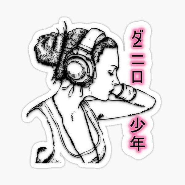 "Lofi Music Girl" Sticker for Sale by BlessTed | Redbubble