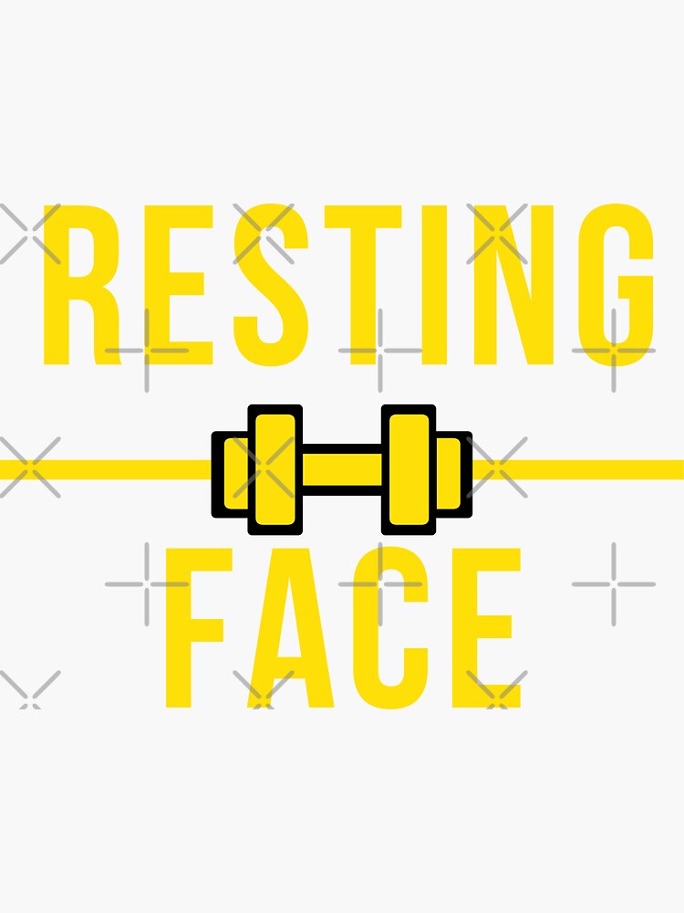 "resting gym face" Sticker for Sale by ROAS1218-store | Redbubble