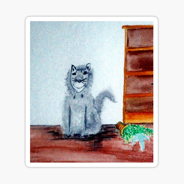 "Bad Kitty" Sticker by moregoodart | Redbubble