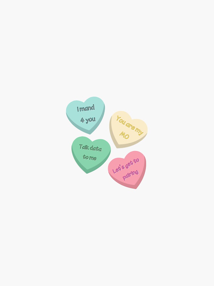 "ABA Candy Hearts" Sticker for Sale by aba-creations | Redbubble