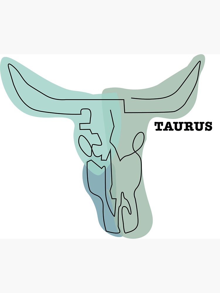 "Taurus star sign - single line illustration" Sticker for Sale by ...