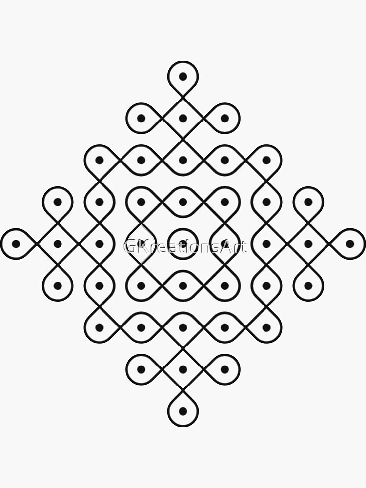 "Kolam Art" Sticker for Sale by GKreationsArt | Redbubble