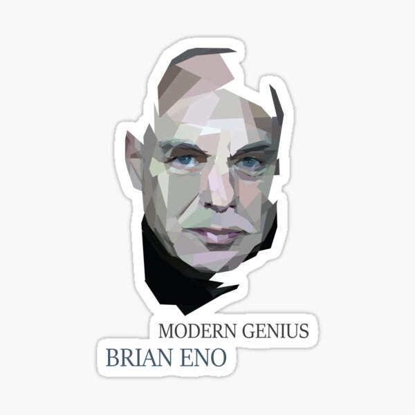 "Modern Genius - Brian Eno" Sticker by Straedart | Redbubble