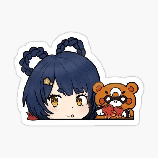 "Xiangling Genshin Impact Guoba Peeker" Sticker for Sale by vickkers ...