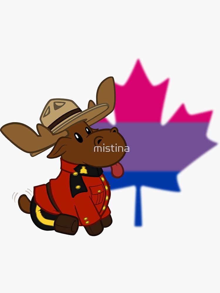 "Mountie Moose: Pride Remix (Bisexual)" Sticker by mistina | Redbubble