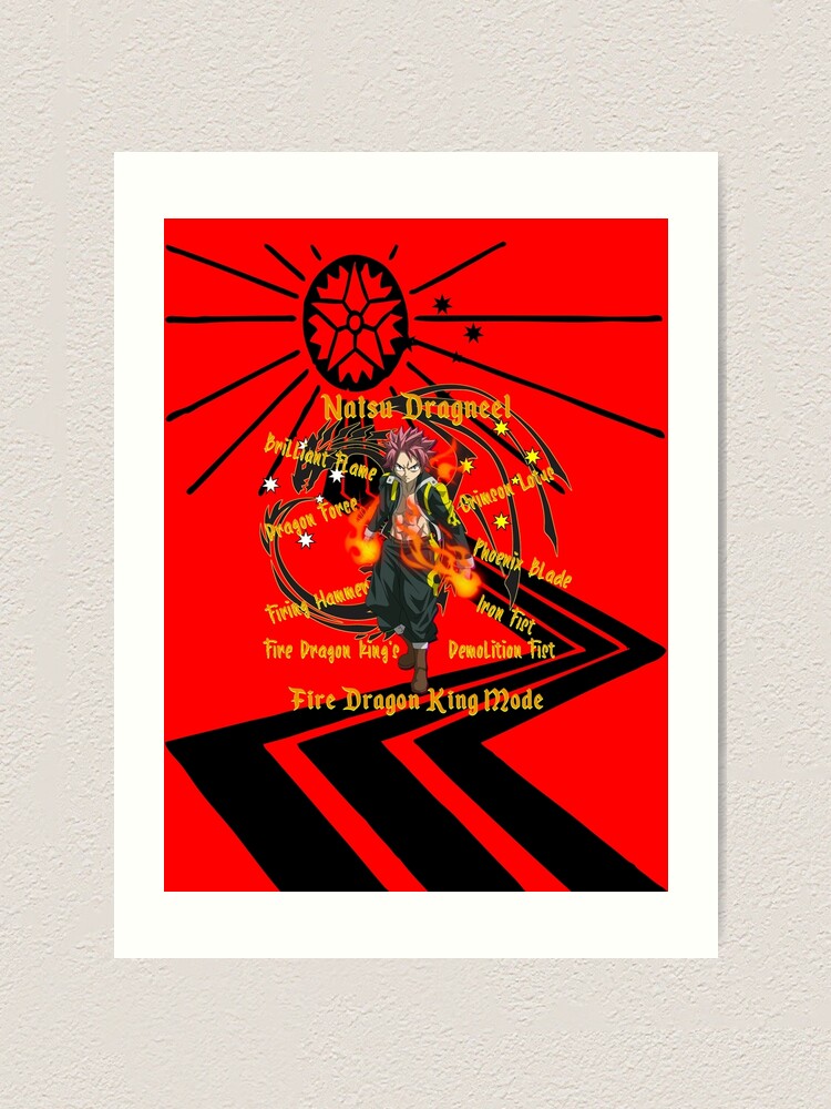 "Fairytail - Fire Dragon King mode" Art Print for Sale by JediJR ...