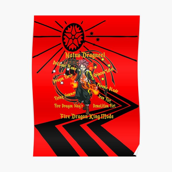 "Fairytail - Fire Dragon King mode" Poster for Sale by JediJR | Redbubble