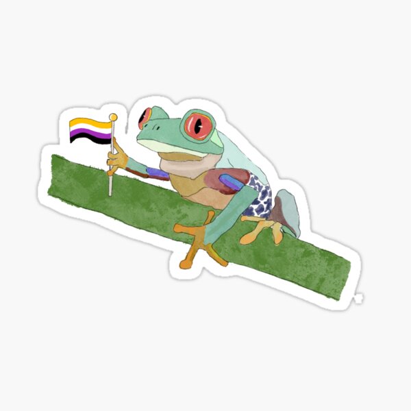 "LGBTQ+ Non binary pride flag frog" Sticker for Sale by Alcedoat ...