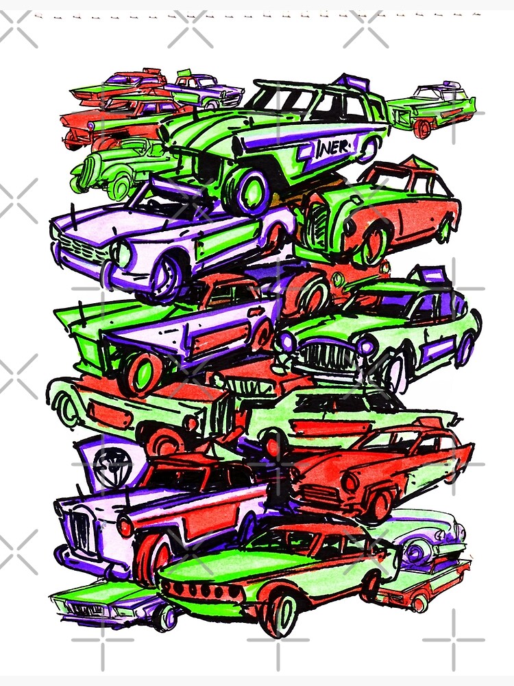 "colourful banger car doodle' - hand drawn by design by travalgar ...