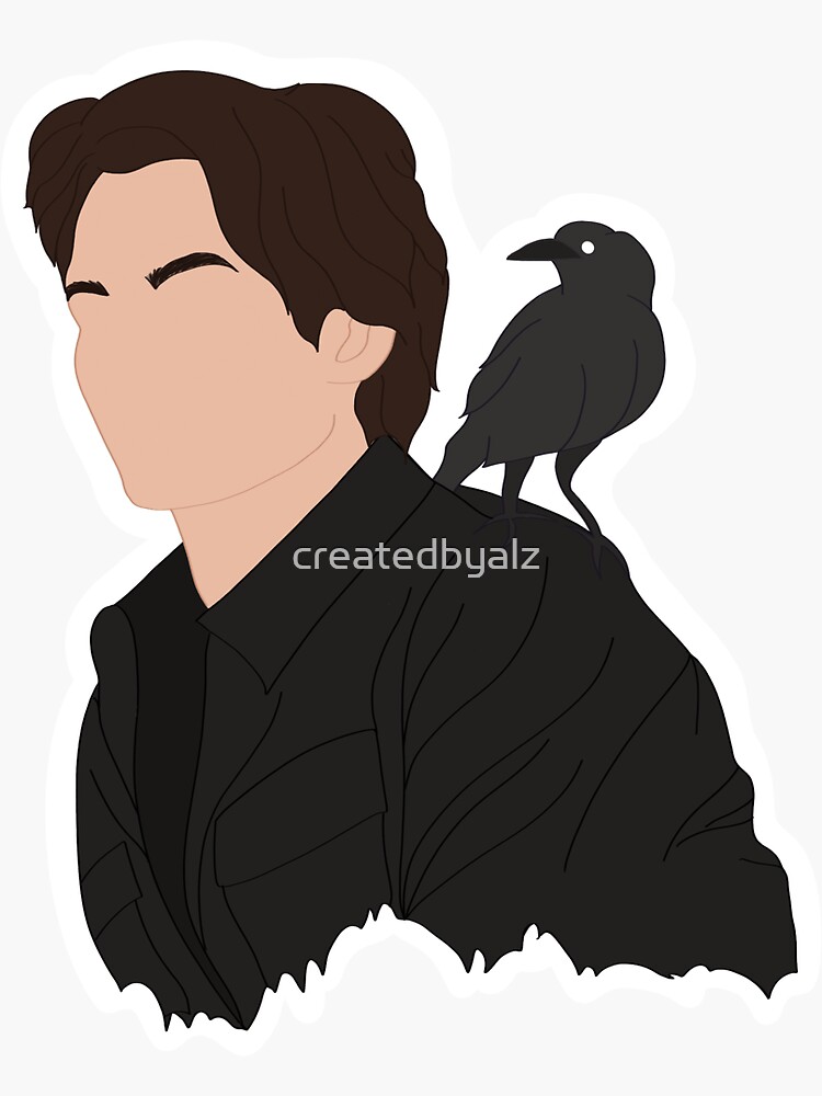 "Damon Salvatore " Sticker by createdbyalz | Redbubble