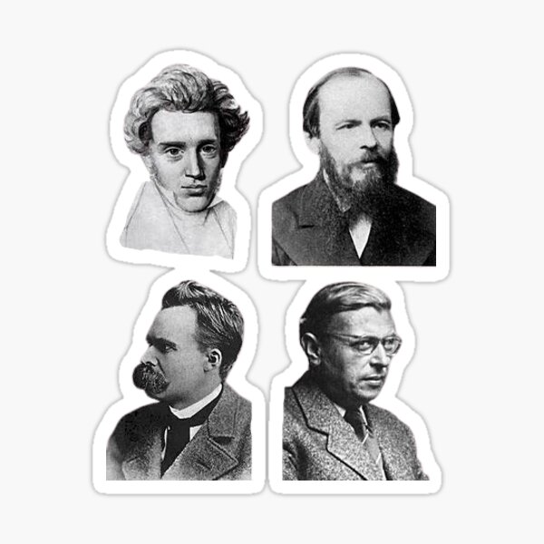 "Existentialist Sticker / Magnet Pack (Kierkegaard, Dostoevsky ...