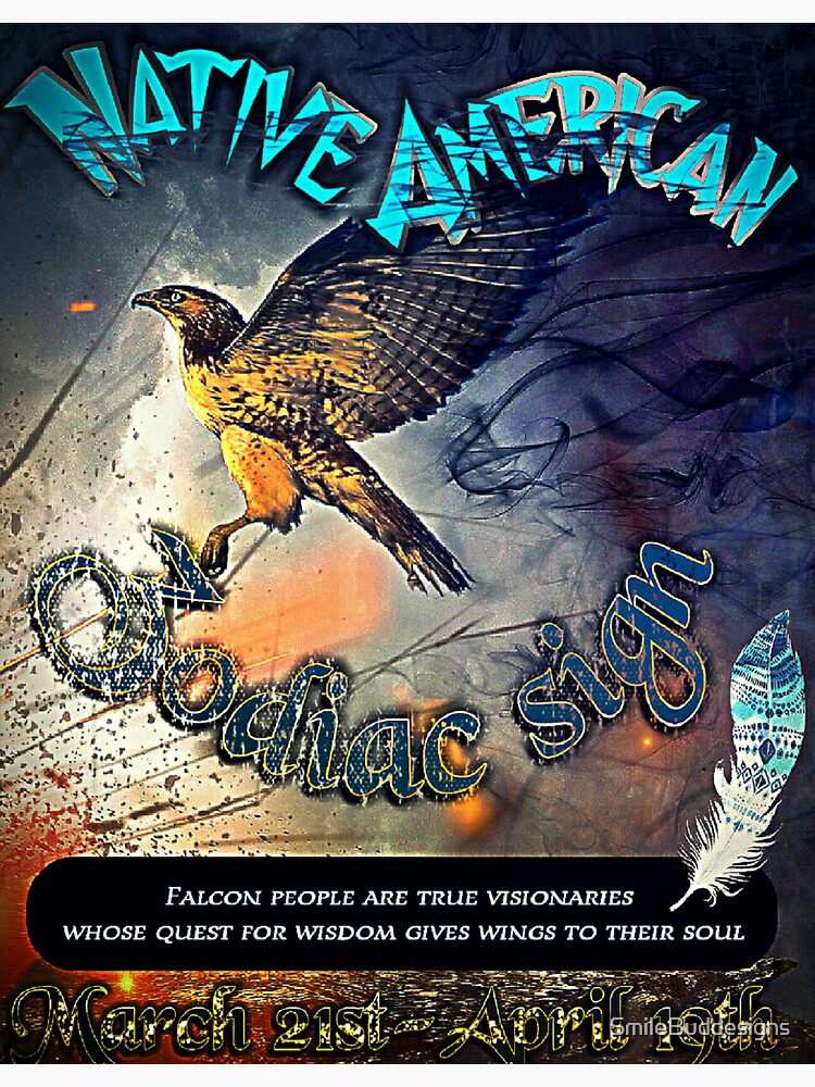 "Native American Zodiac sign Falcon" Sticker for Sale by ...
