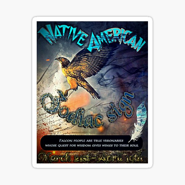 "Native American Zodiac sign Falcon" Sticker for Sale by ...