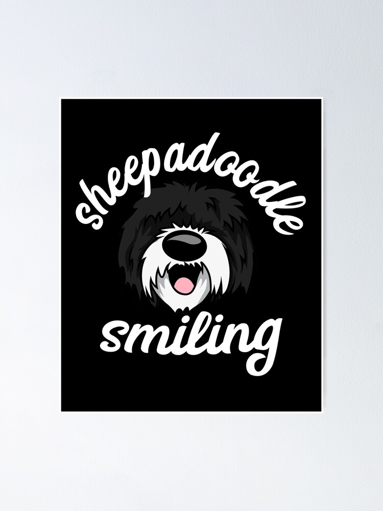 Póster «Cute Sheepadoodle Smiling - Perro divertido Amantes de ...