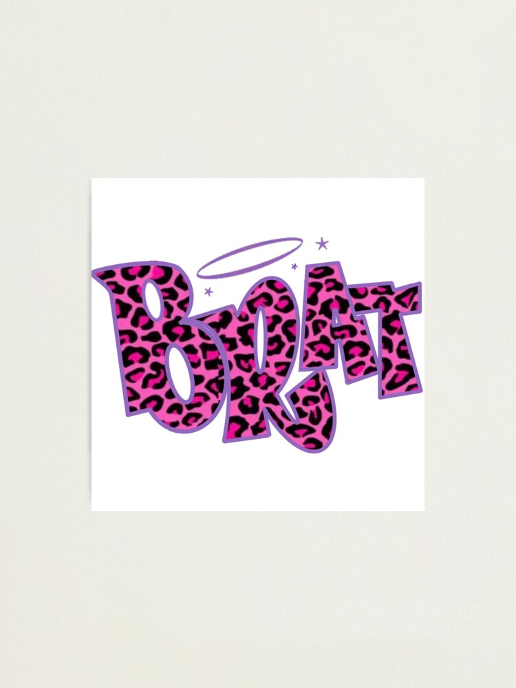 "brat pink cheetah y2k logo " Photographic Print for Sale by samar-n ...