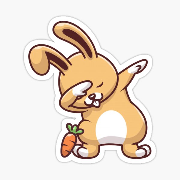 "cute rabbit cartoon" Sticker for Sale by abdoomar | Redbubble
