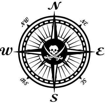 "PIRATE Nautical Compass " Art Board Print for Sale by Starboardside ...
