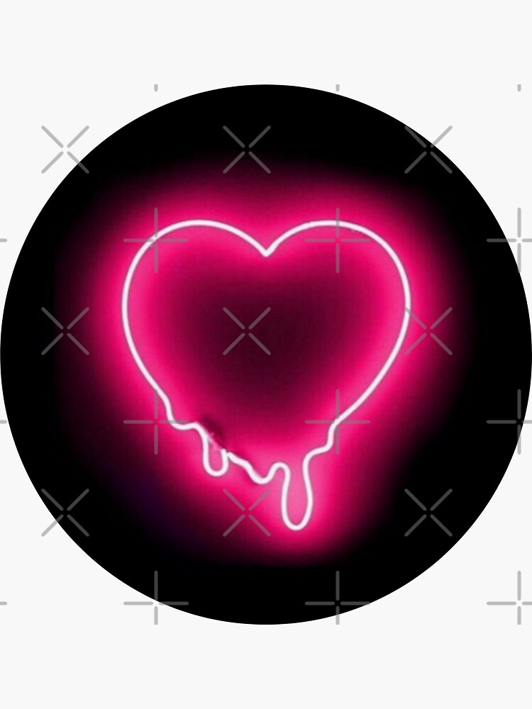 "Drip heart neon sign" Sticker for Sale by krosearts26 | Redbubble