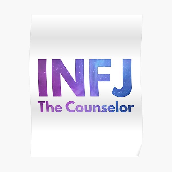 "INFJ The Counselor Galaxy Indigo White (MBTI Merch)" Poster by ...